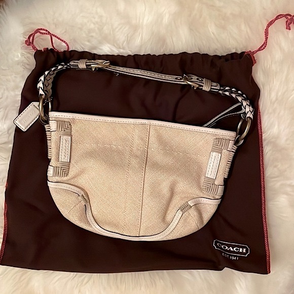 Coach | Bags | Vtg Coach Woven Raffia Mini Bag W Leather Accents ...